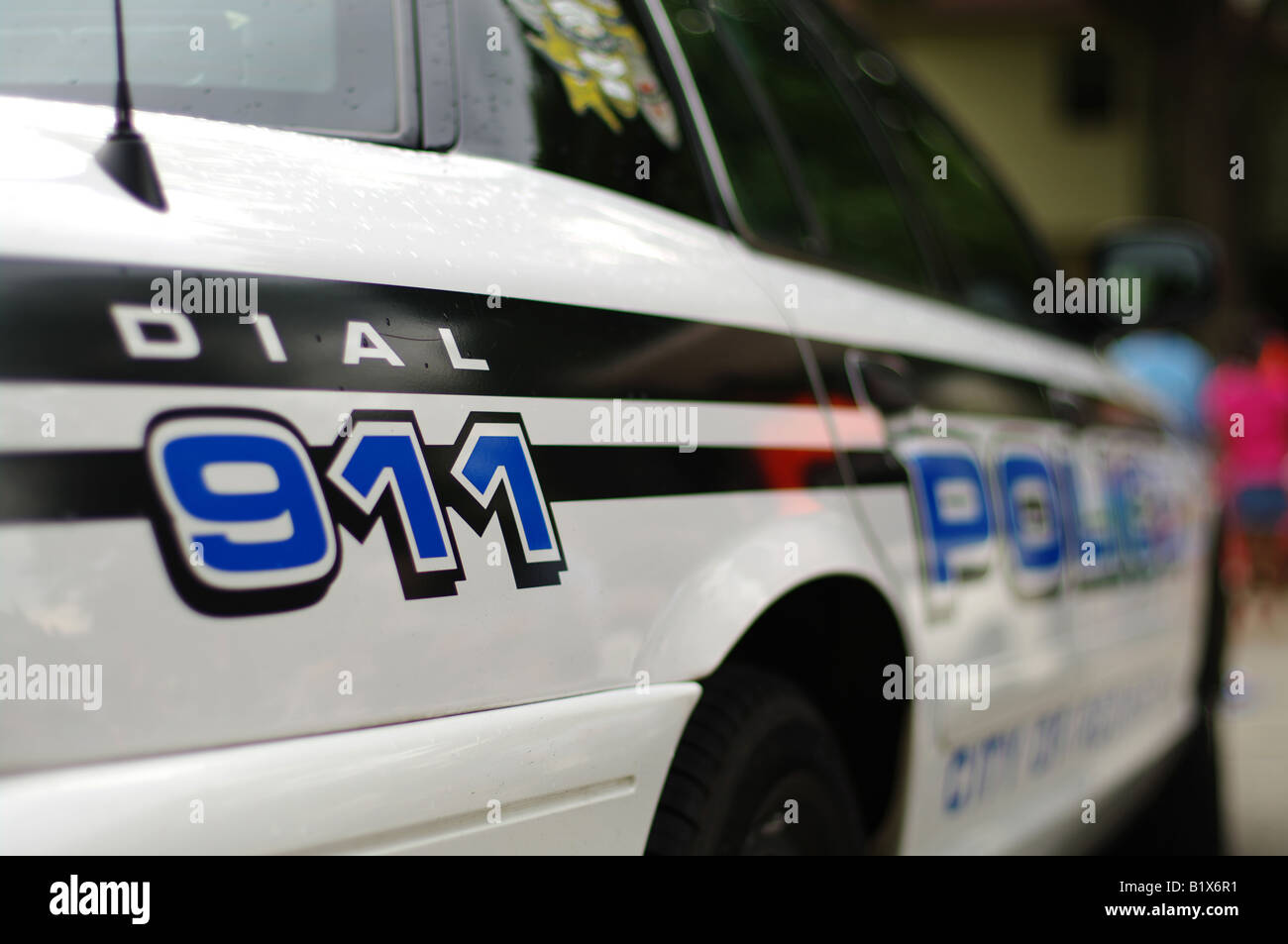 Dial 911 on a police car Stock Photo - Alamy
