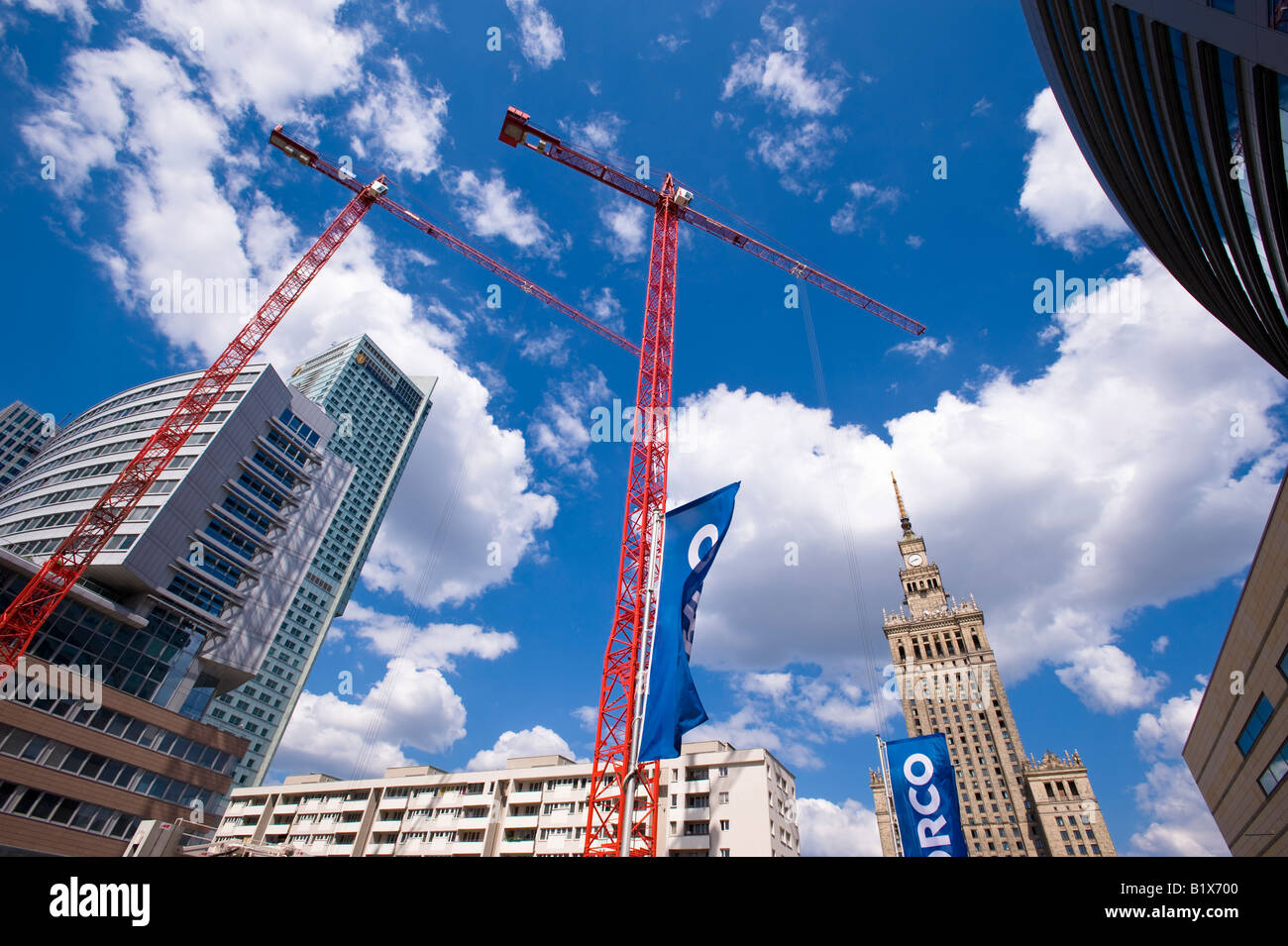 Construction of new residential and commercial complex Warsaw Poland ...