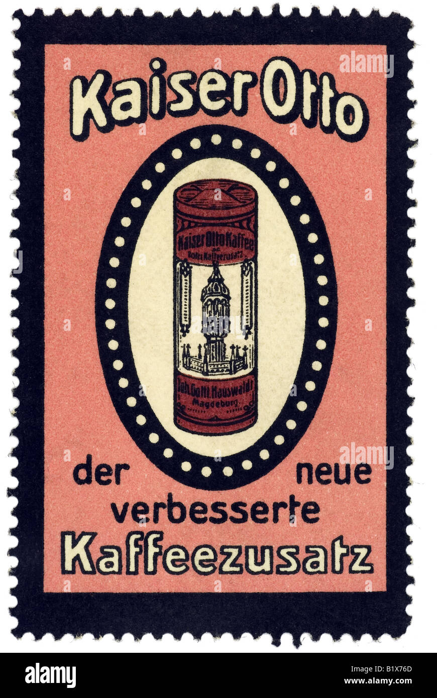 trading stamp Kaiser Otto der neue verbesserte Kaffeezusatz Stock Photo ...
