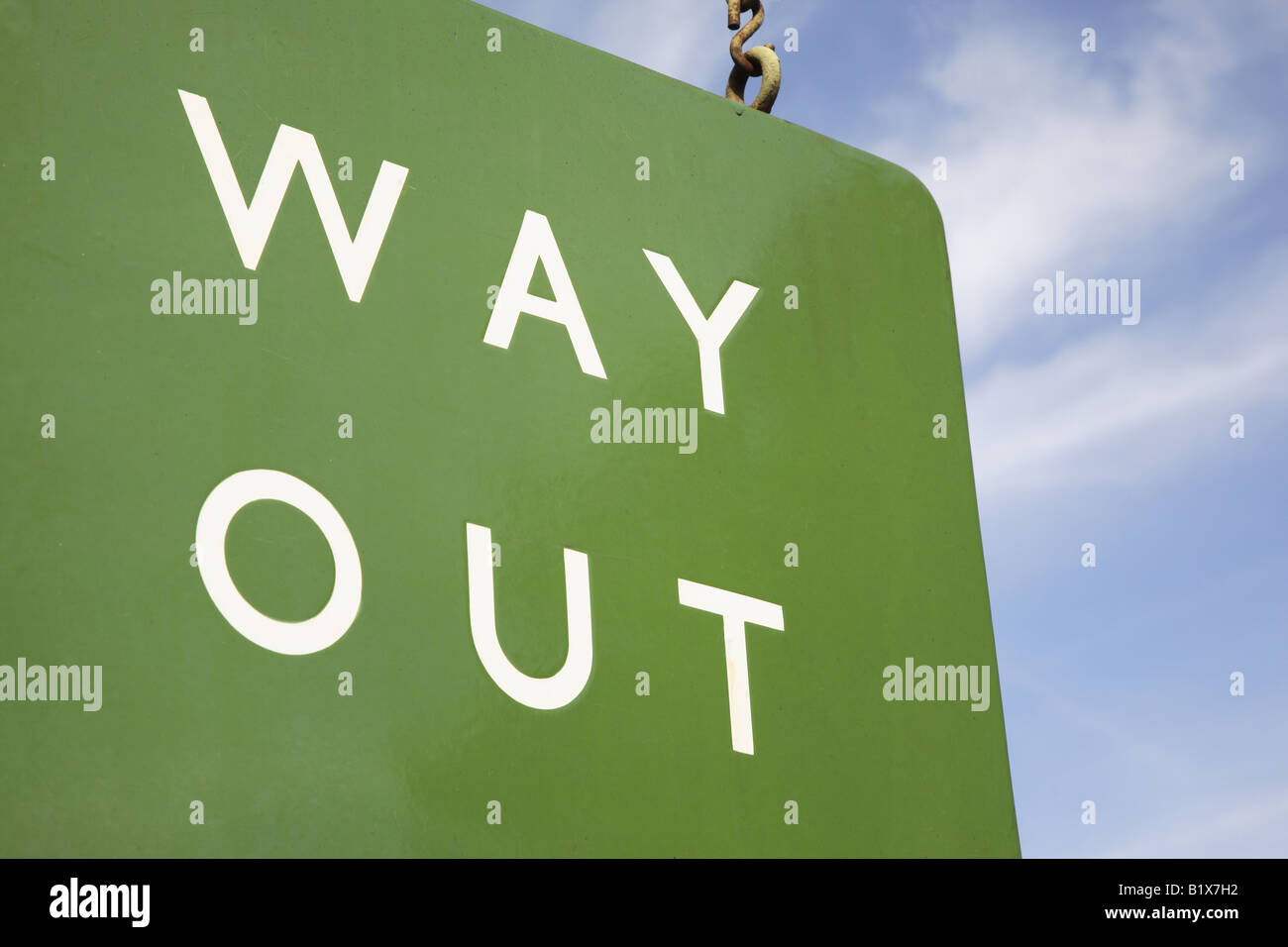 Way Out Sign on the Watercress Line Railway, Alton, Hants, England, UK ...