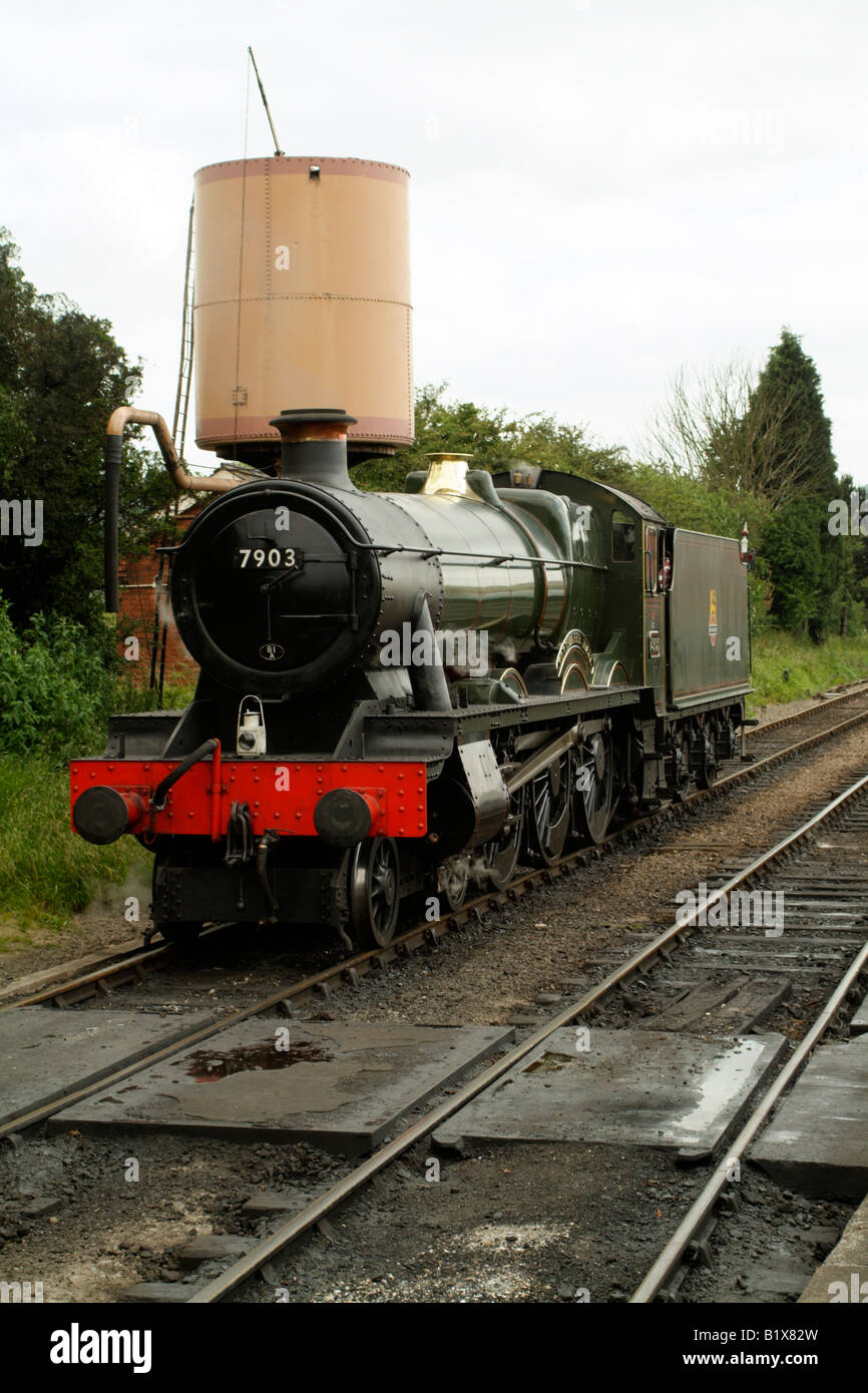 Steam locomotive the Foremarke Hall engine at Toddington in the ...