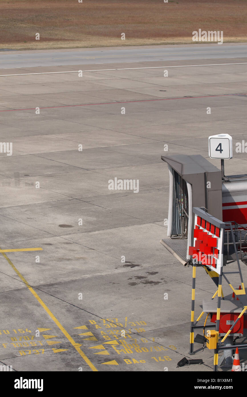 Empty airport departure boarding gate terminal parking position ...
