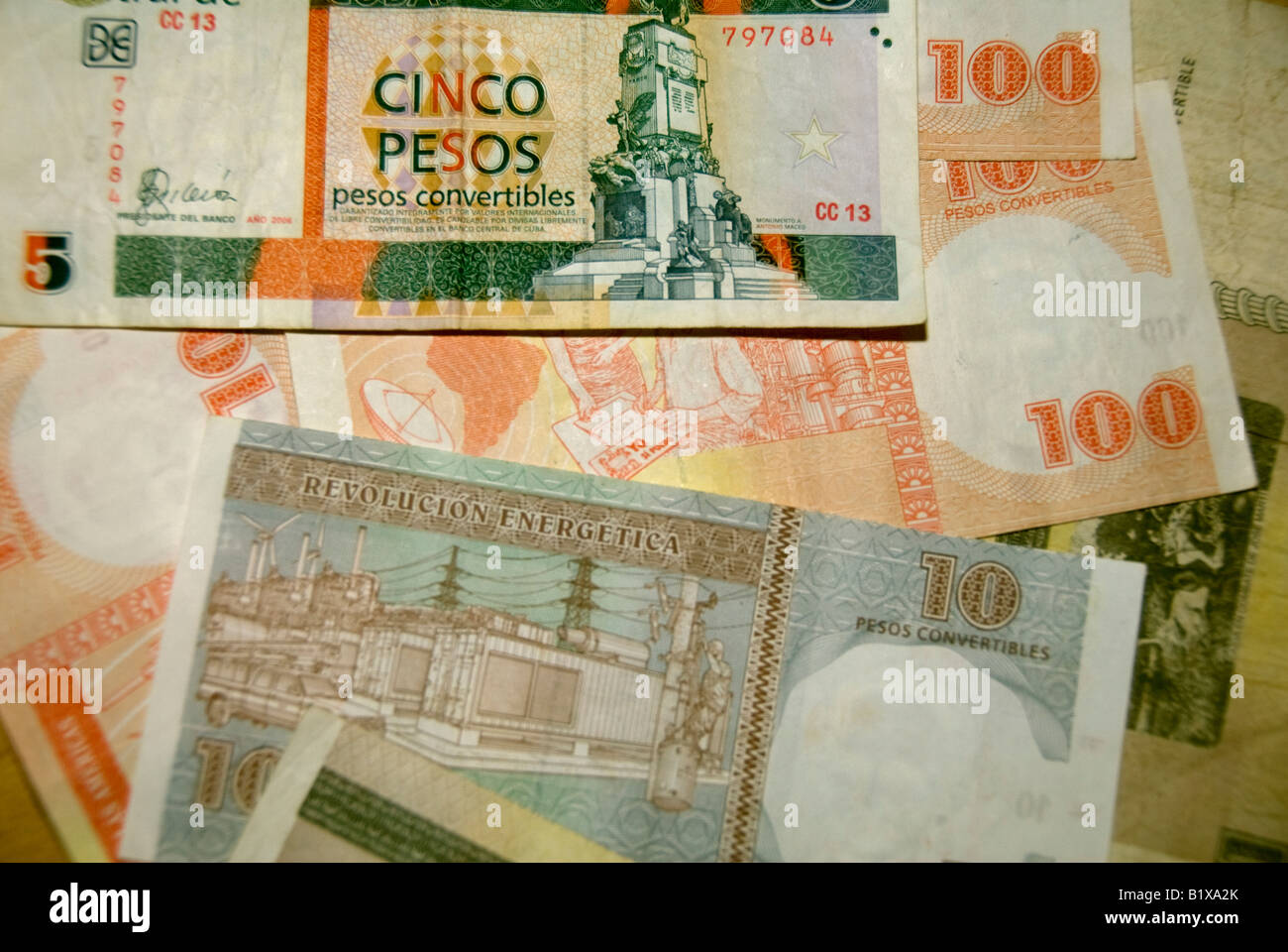 Cuban Banknotes pesos convertibles Stock Photo - Alamy