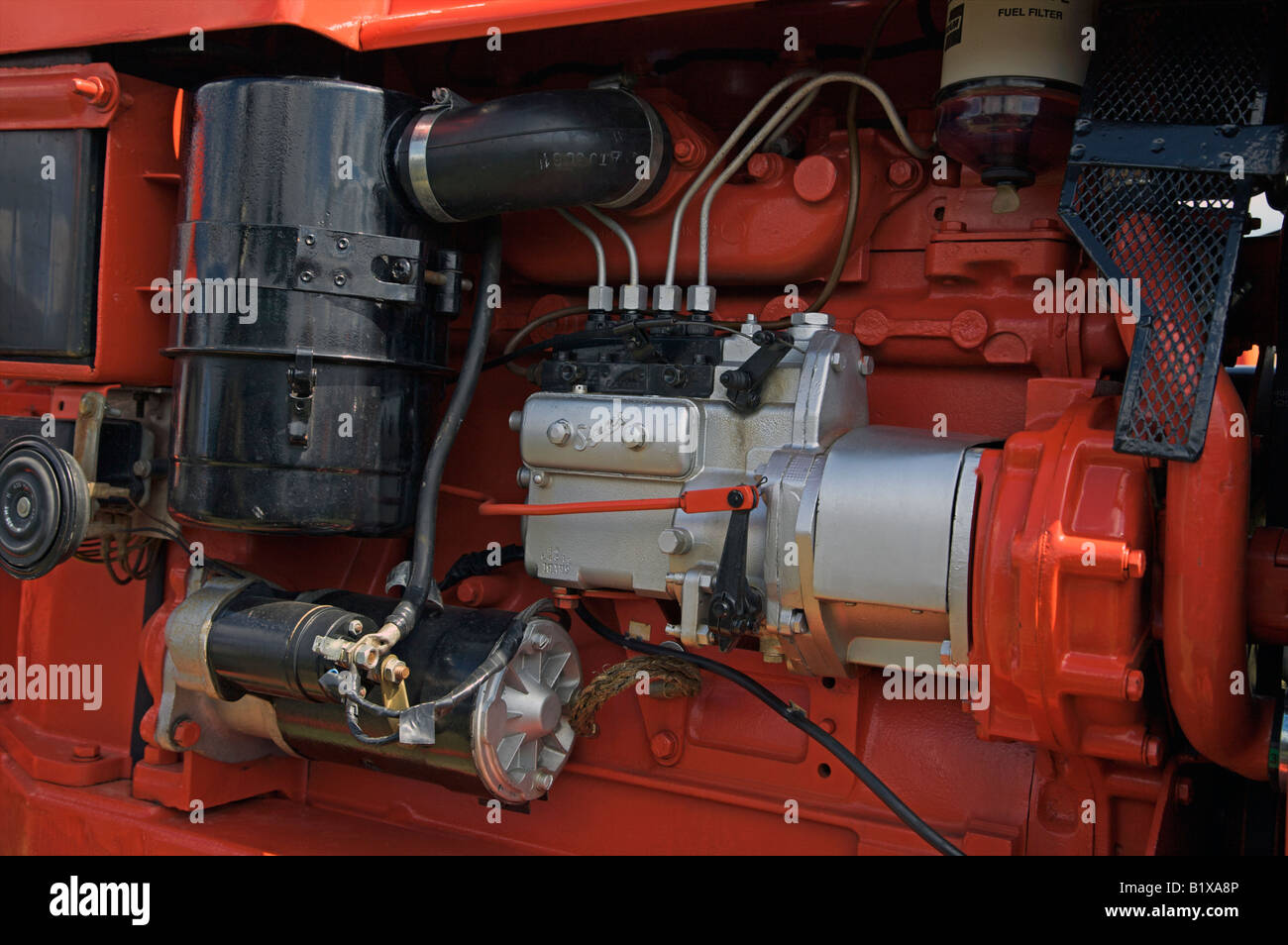 Tractor Engine Detail Stock Photo - Alamy