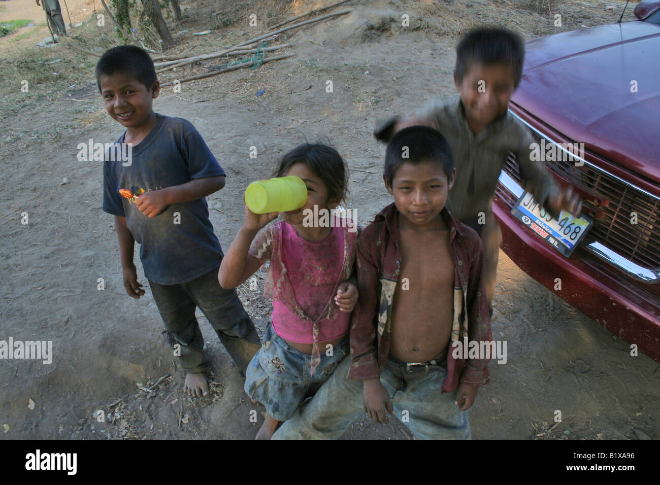 A dirty and hunger poverty stricken family Stock Photo - Alamy