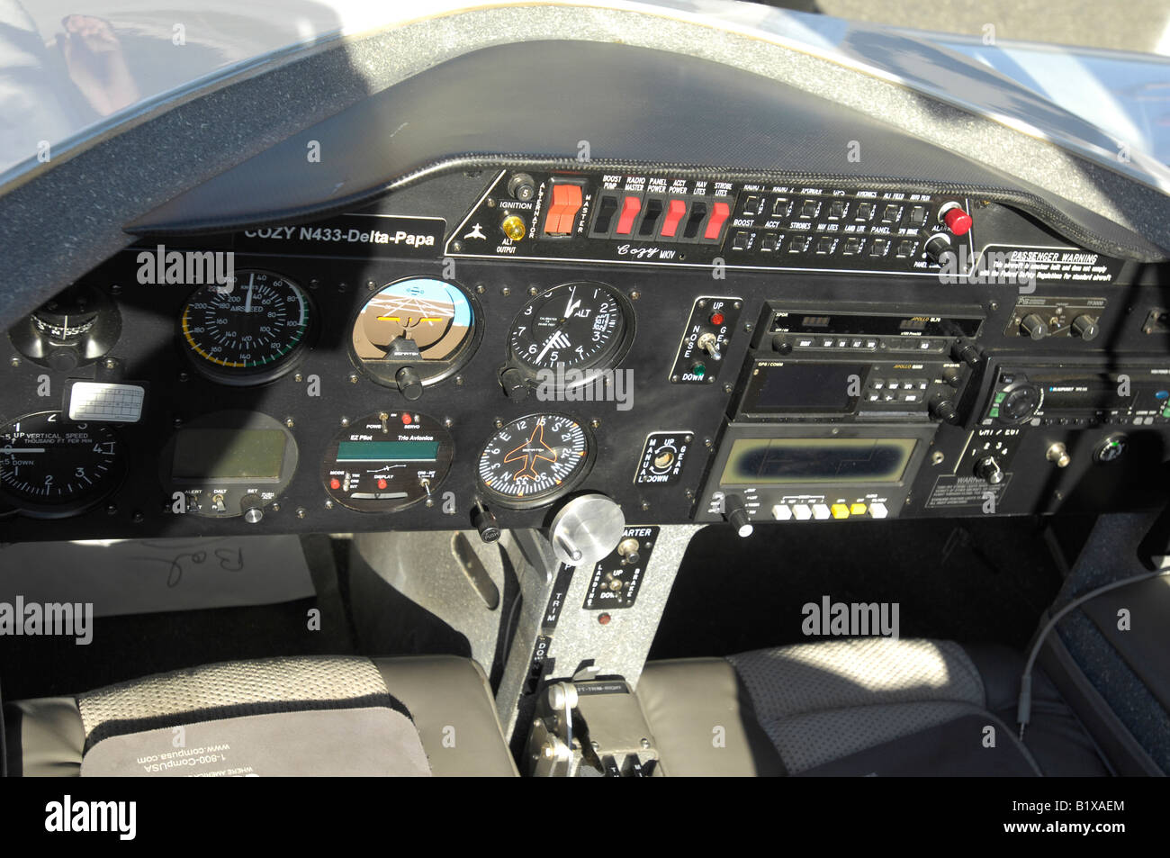 Inter cockpit of experimental or homebuilt aircraft Stock Photo - Alamy