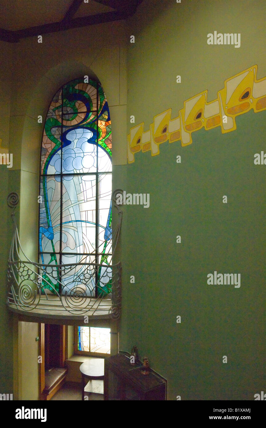 Stained glass window at the Gorky House Museum Moscow Russia Stock ...