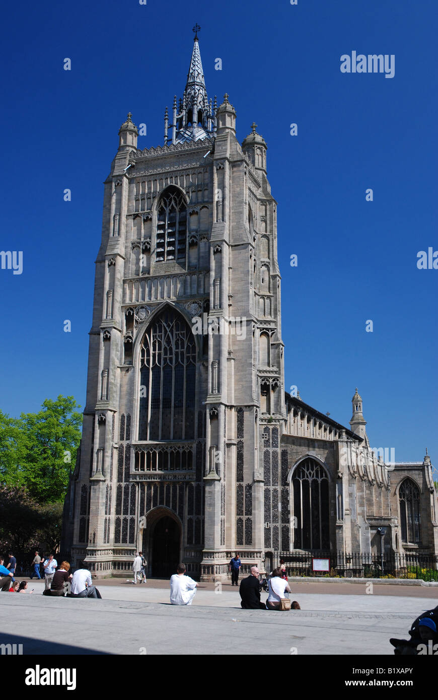 St Peter Mancroft Church and Millenium Plain, Norwich, Norfolk Stock ...