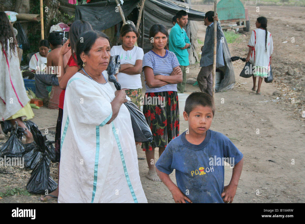 A dirty and hungry poverty stricken community in Mexico Stock Photo - Alamy