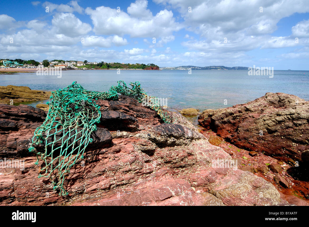 Sea blue sky rocks looking up at the sea seaside hi-res stock ...