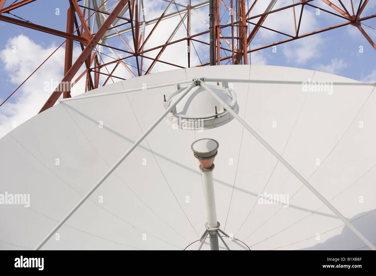 Low angle view of a microwave tower Stock Photo - Alamy
