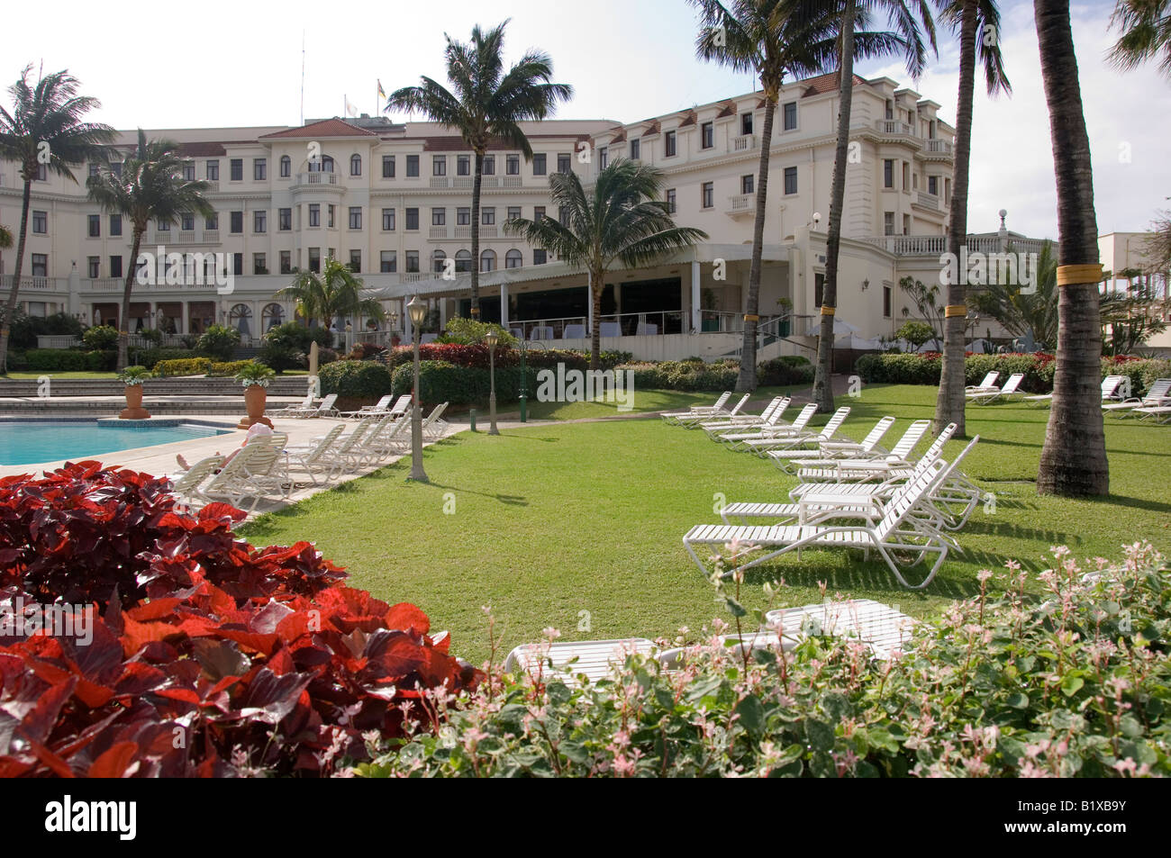 Garden and swimming pool of Hotel Polana, Maputo, Mozambique Stock ...