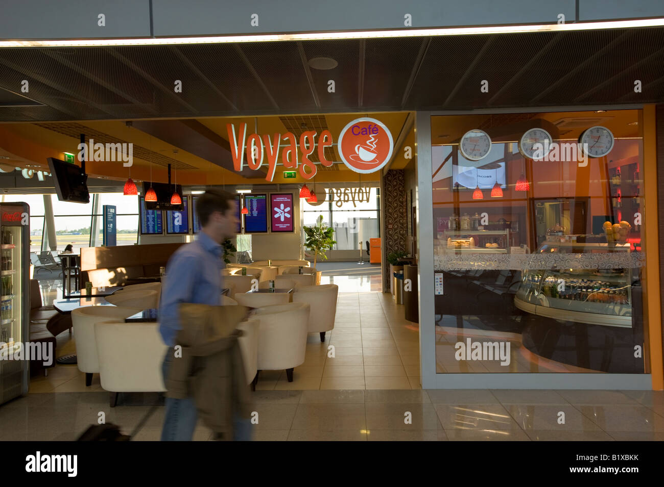 Cafe bar at the new terminal at Chopin Airport Warsaw Poland Stock ...