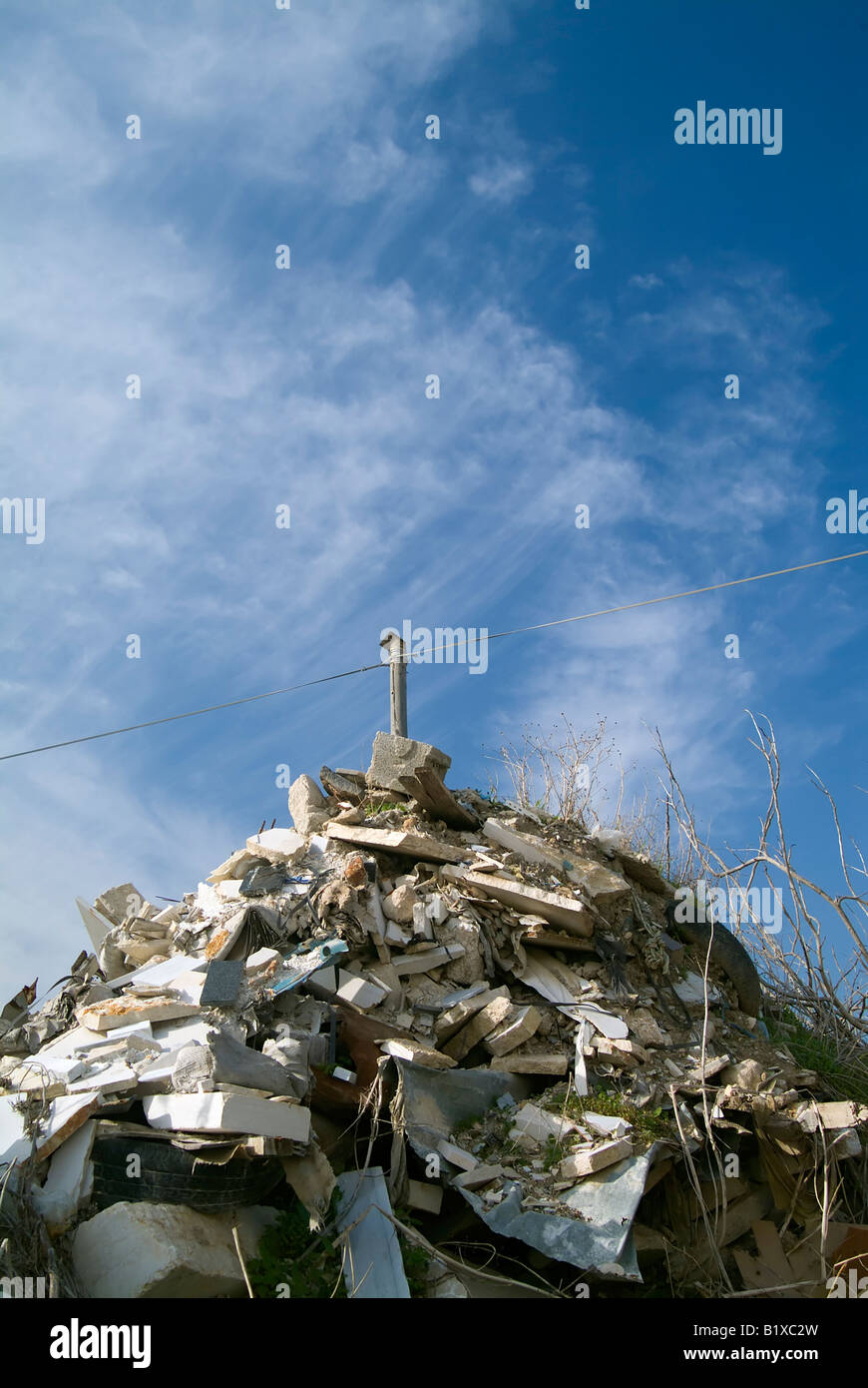 Garbage Dump against blue sky Stock Photo - Alamy