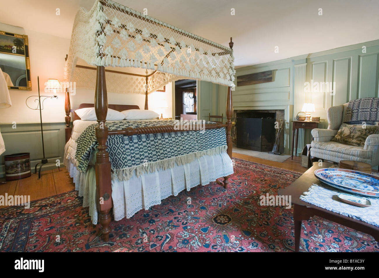 Interiors of bedroom in inn Stock Photo - Alamy