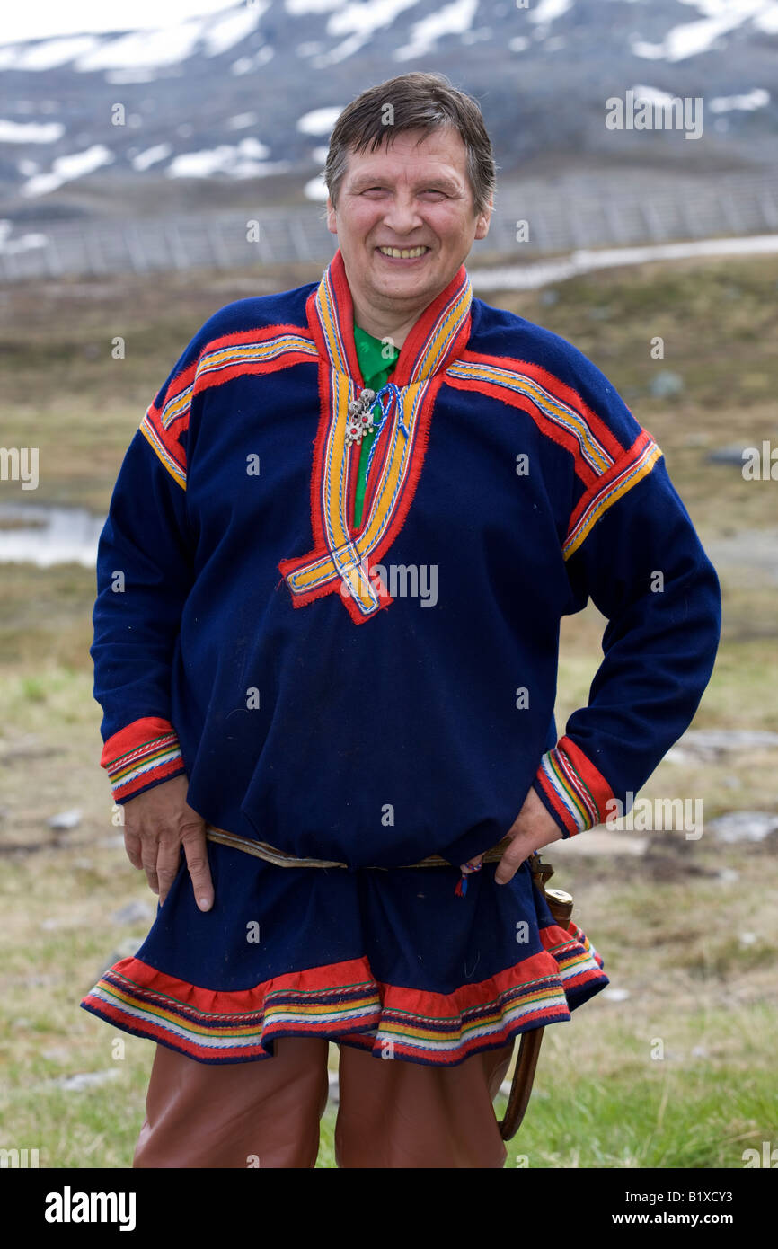 Man in traditional Sami folkdress Stock Photo - Alamy