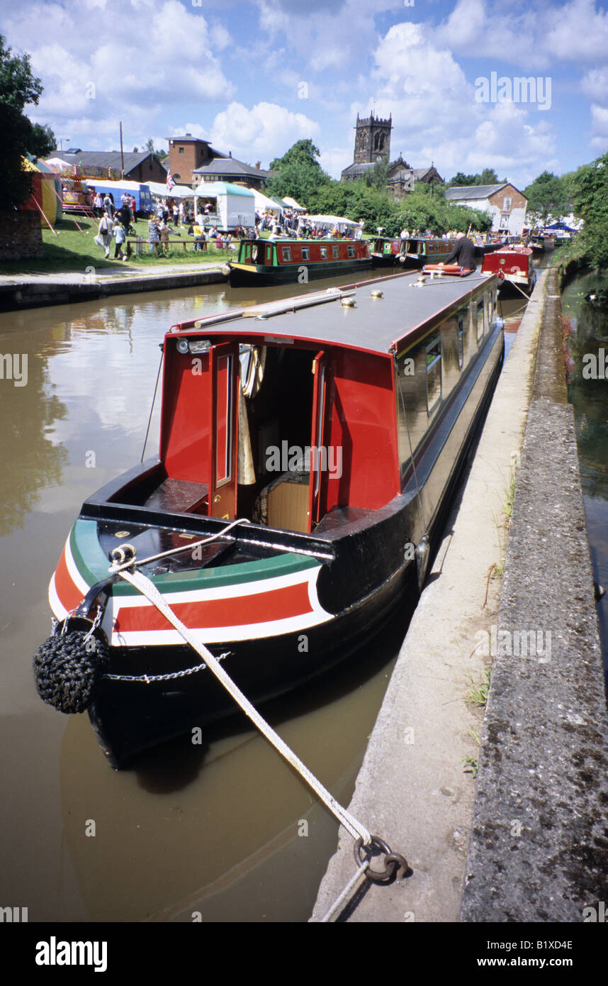 A Canal Barge Moored At The Side Of The Trent And Mersey During The ...