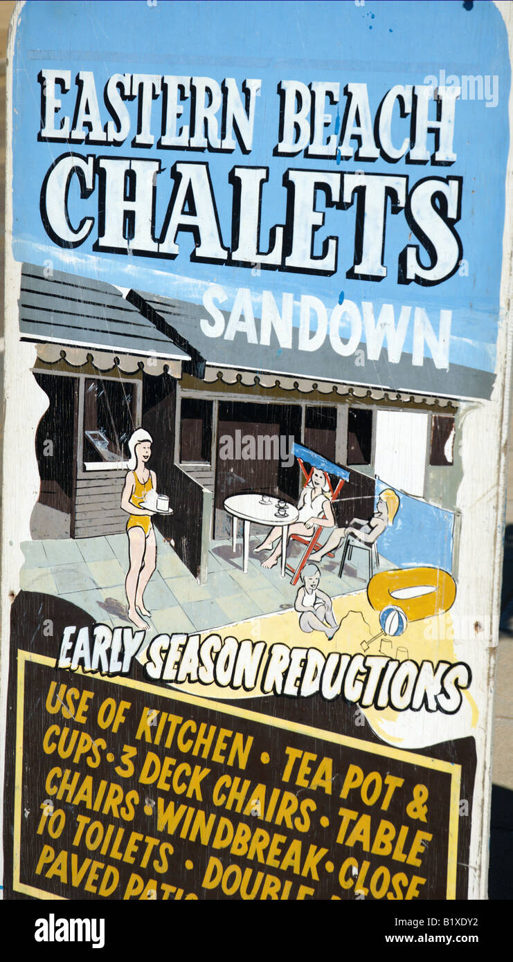 Chalet rental sign Sandown Isle of Wight UK Stock Photo - Alamy