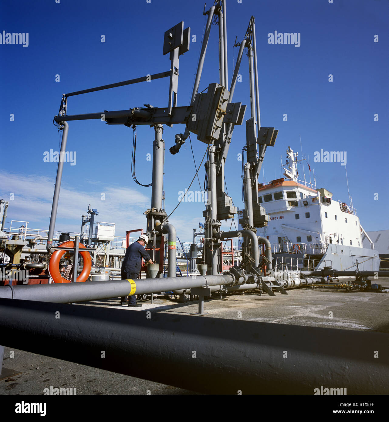 Dockside Facility for a Coastal Oil Tanker Stock Photo - Alamy