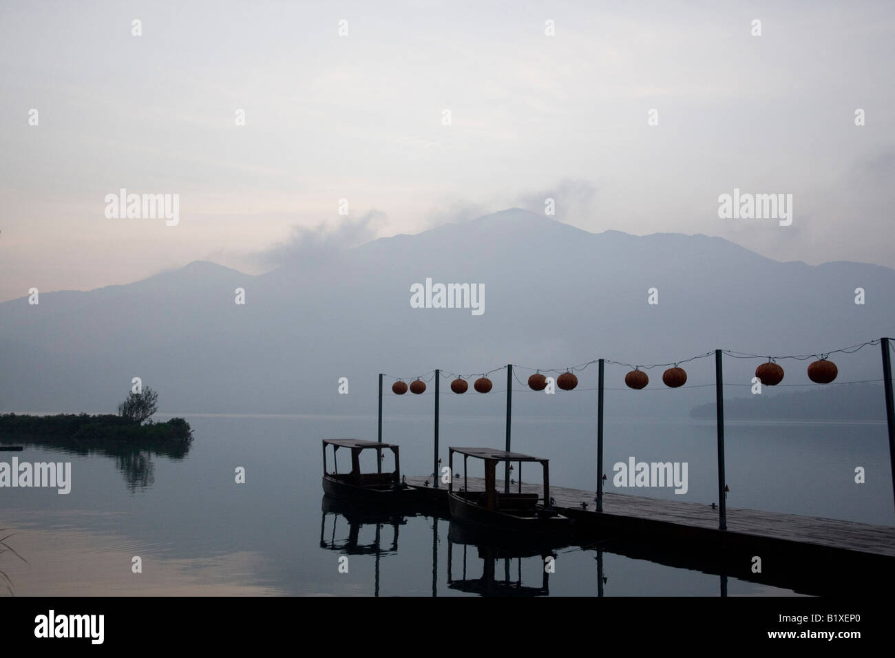 The Sun Moon lake in central Taiwan at dawn Stock Photo - Alamy