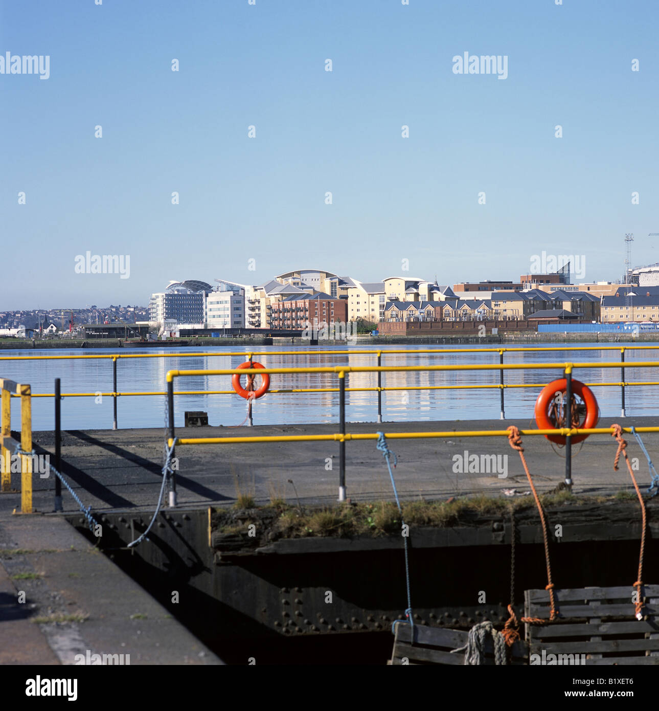 Office and Residential Buildings on the Dockside at Cardiff Bay Stock ...