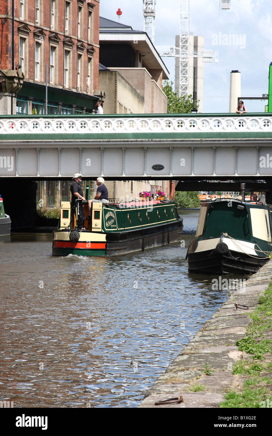 A narrowboat on a canal, Nottingham, England, U.K Stock Photo - Alamy