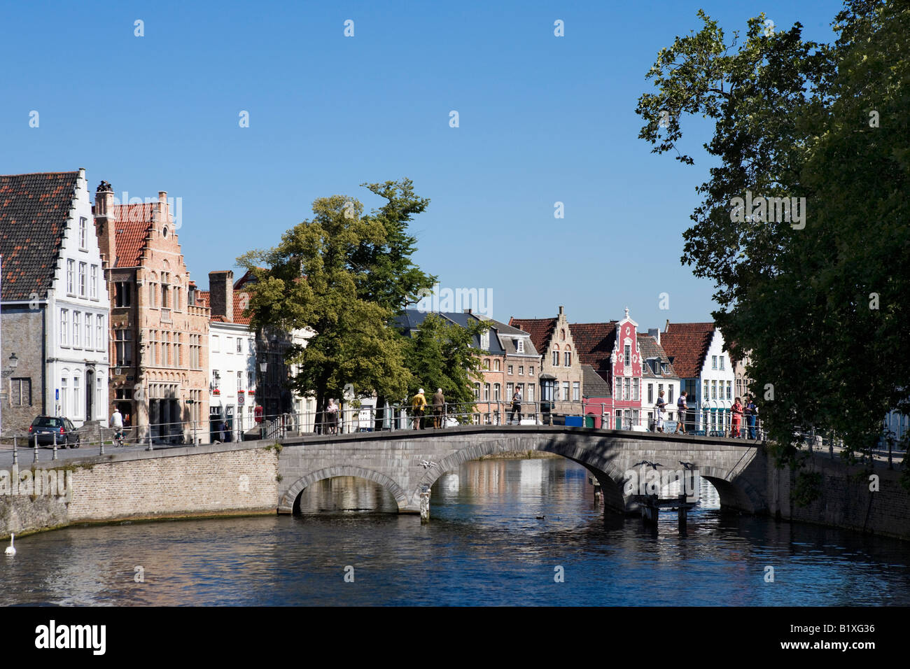 Bridge over a canal in the old town, Bruges, Belgium Stock Photo - Alamy