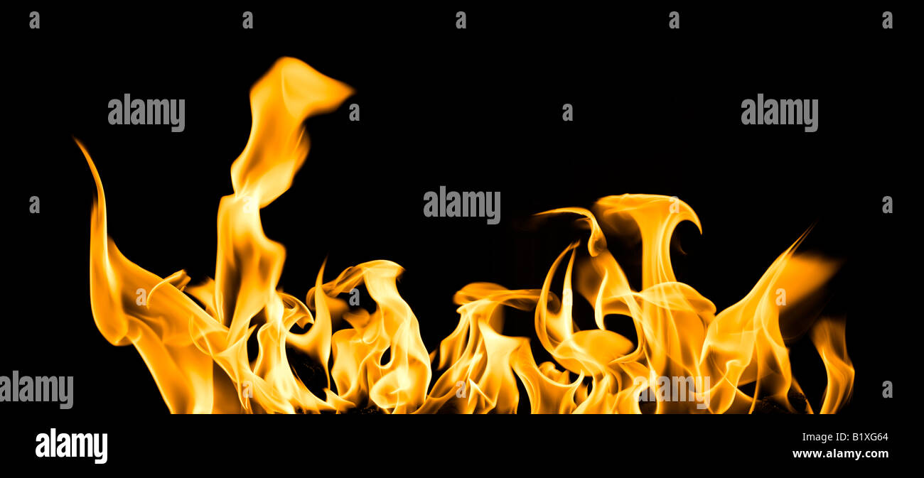 Long fire shot in panorama format Stock Photo - Alamy