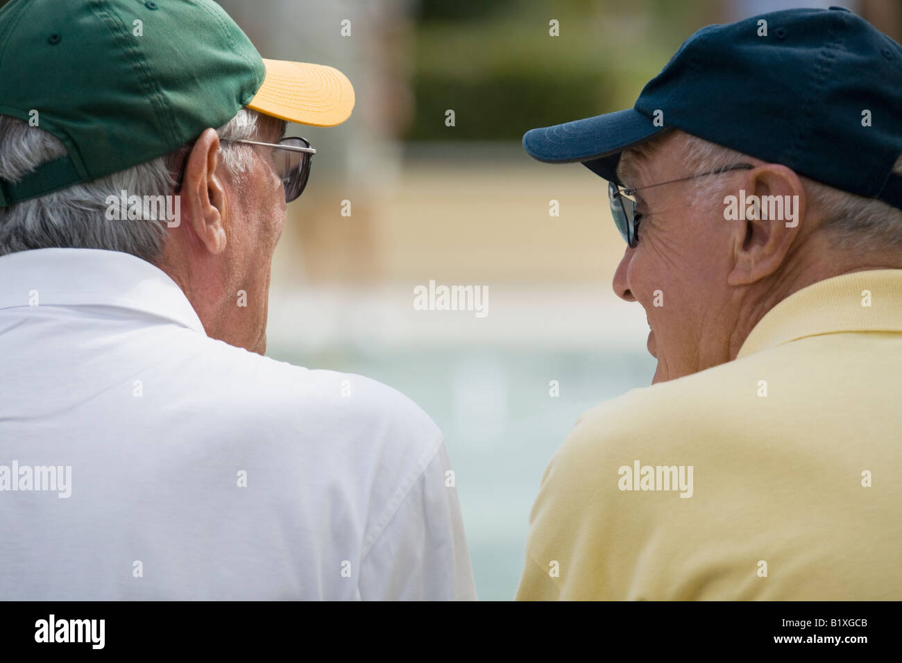 Rear view of two senior men Stock Photo - Alamy