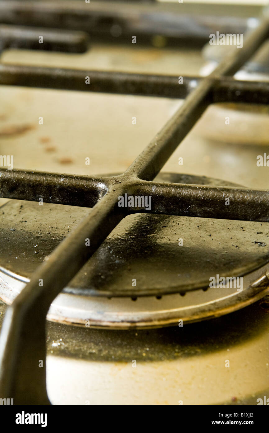 Dirty cooker ^hob, UK Stock Photo - Alamy