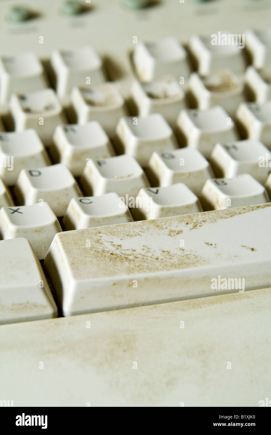 Dirty computer keyboard, UK Stock Photo - Alamy