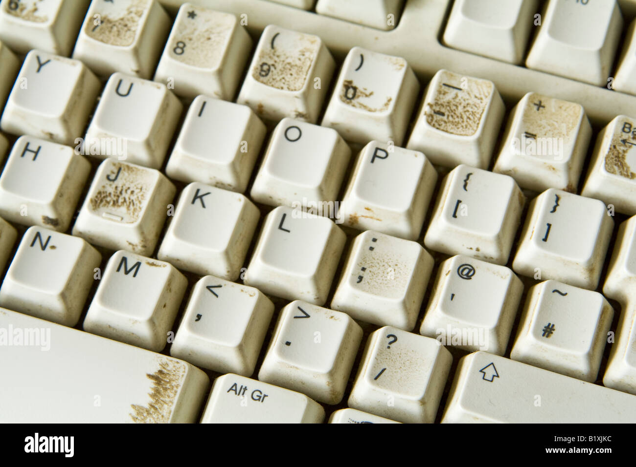 Dirty computer keyboard, UK Stock Photo - Alamy