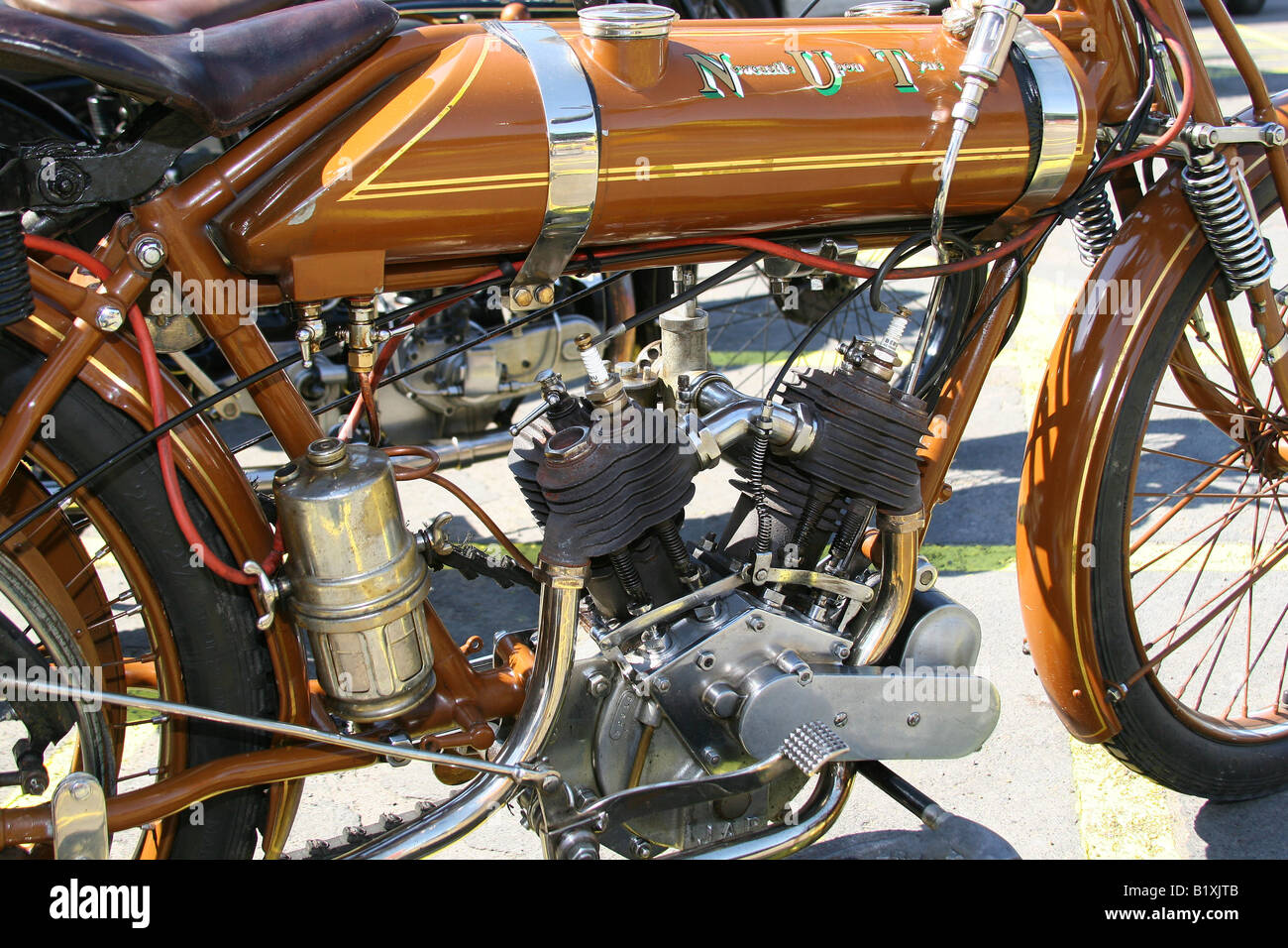 Detail of engine of vintage motor cycle Stock Photo - Alamy
