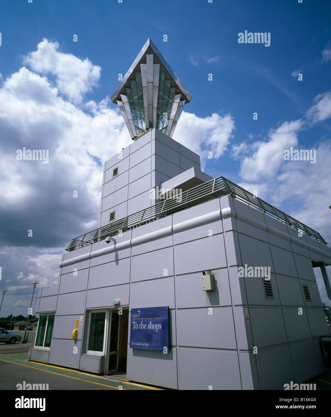 Modern architecture on top of the Oracle car park. Reading, Berkshire ...