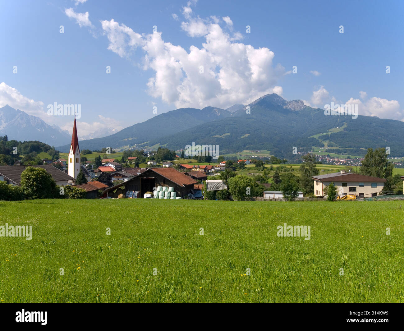 The small farming village of Vill near Innsbruck Austria Stock Photo ...