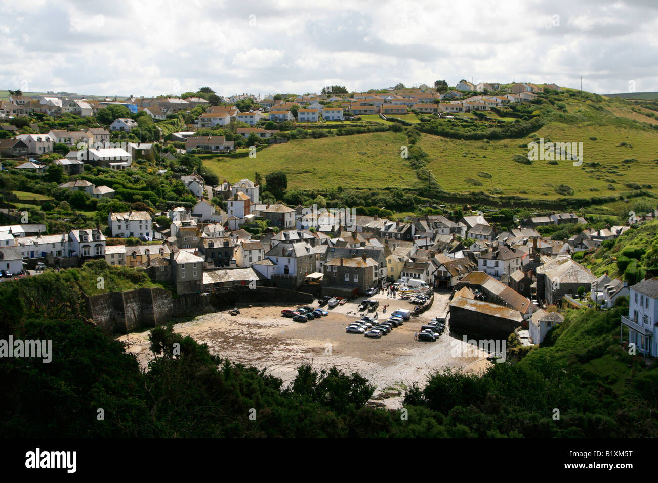 port isaac scenic coastal village harbour north cornwall england uk gb ...