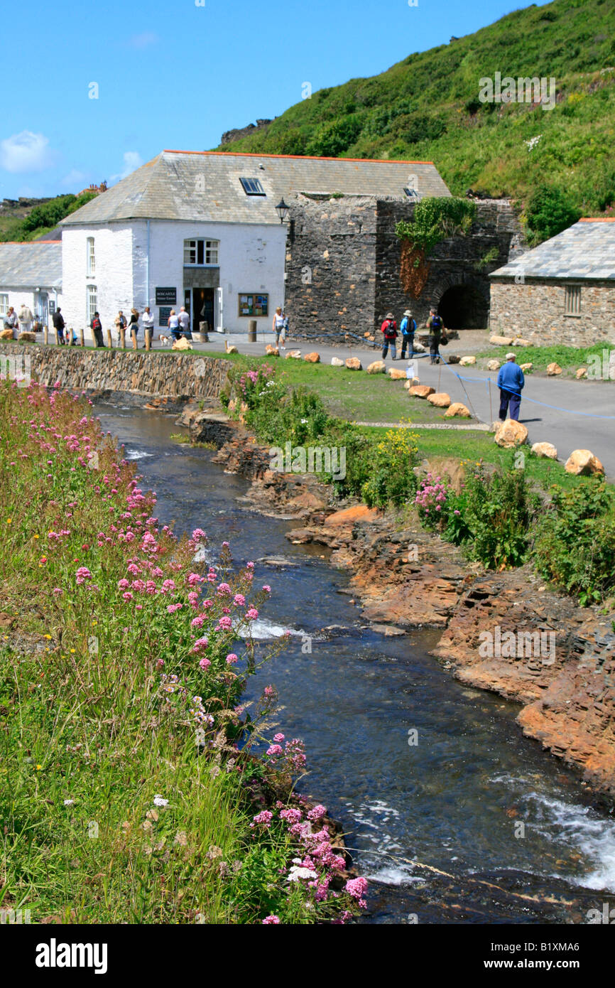 Boscastle village river valency fishing port on the north coast of ...
