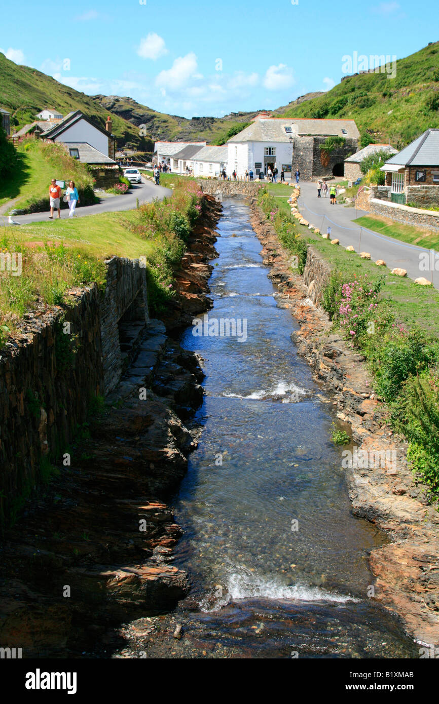 Boscastle village river valency fishing port on the north coast of ...