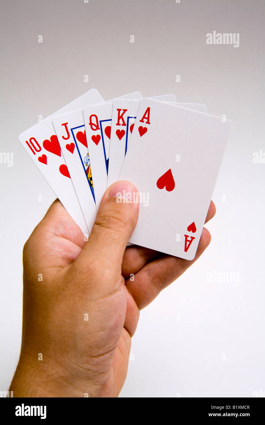 winning poker hand set against a isolated white background Stock Photo ...