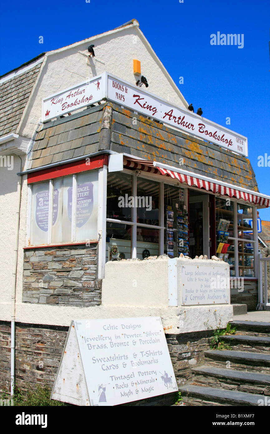 king arthurs bookshop Tintagel atlantic coast village cornwall west ...