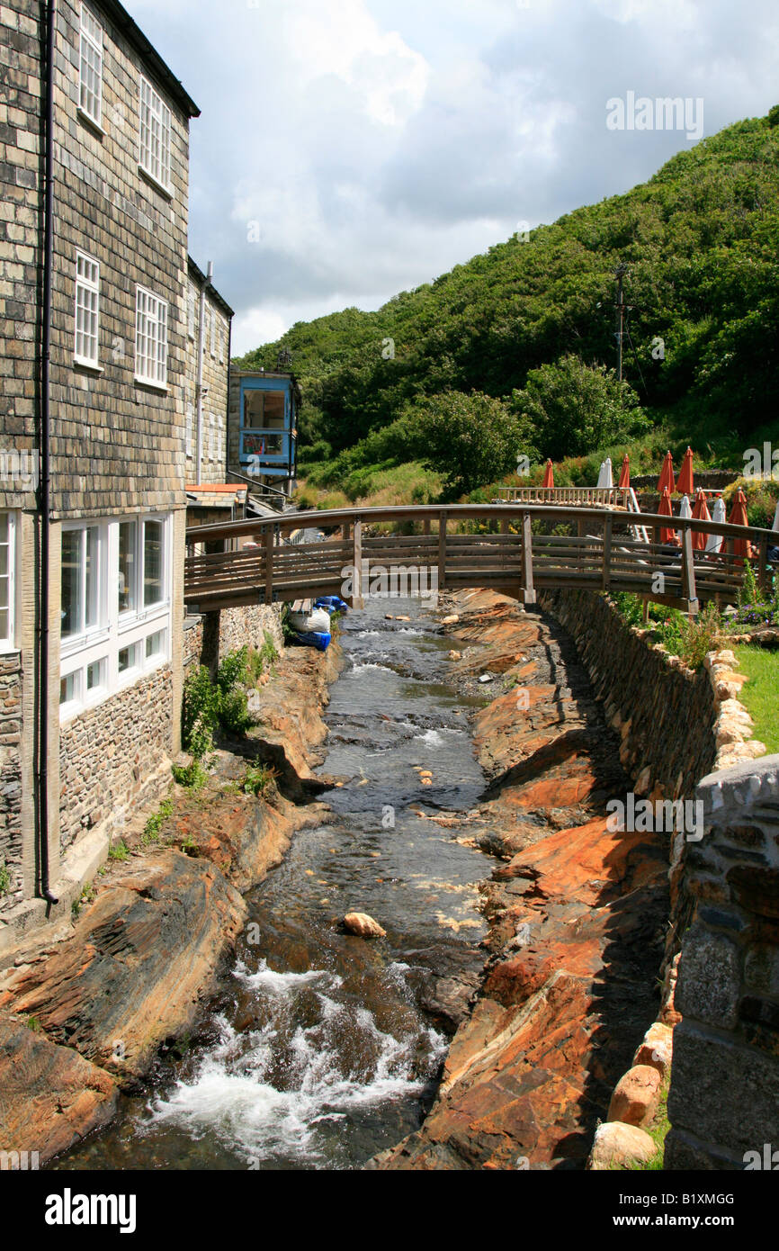 Boscastle village river valency fishing port on the north coast of ...