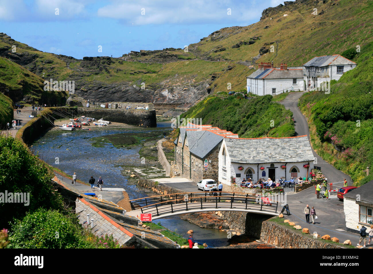 Boscastle village river valency fishing port on the north coast of ...