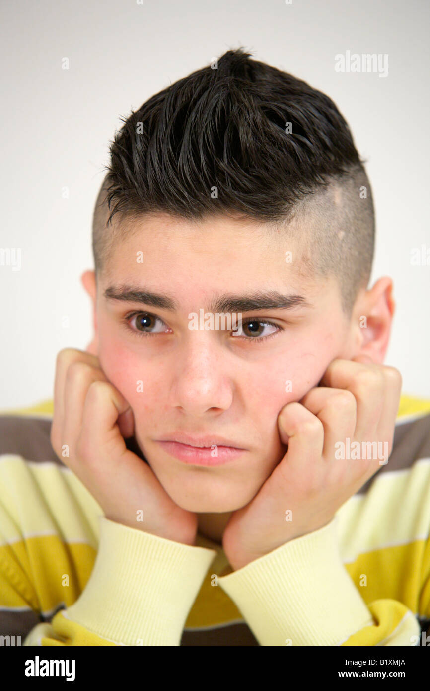 Headshot sad teen boy hi-res stock photography and images - Alamy