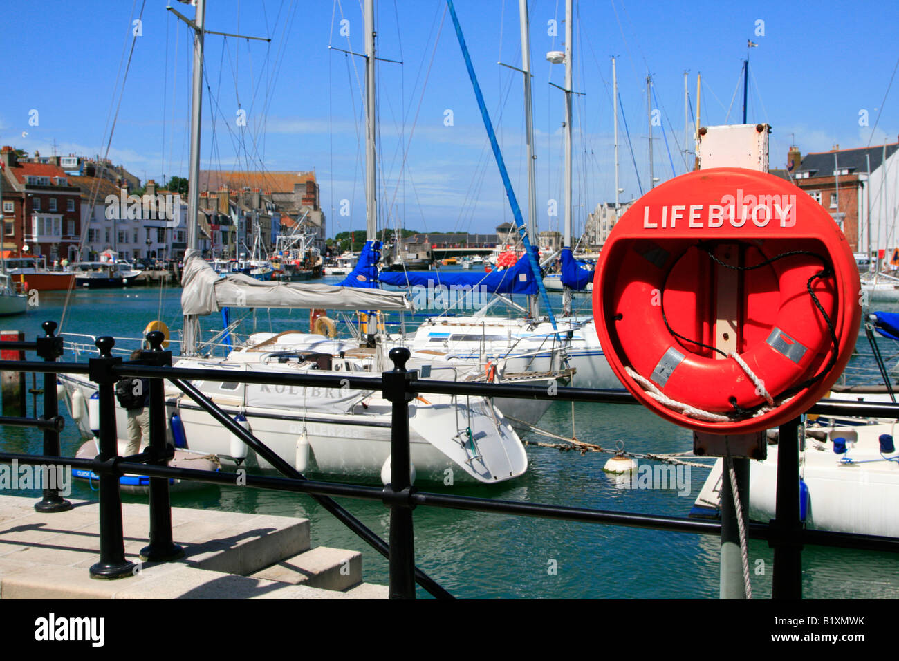 weymouth harbour quayside boats yachts summer dorset england uk gb ...
