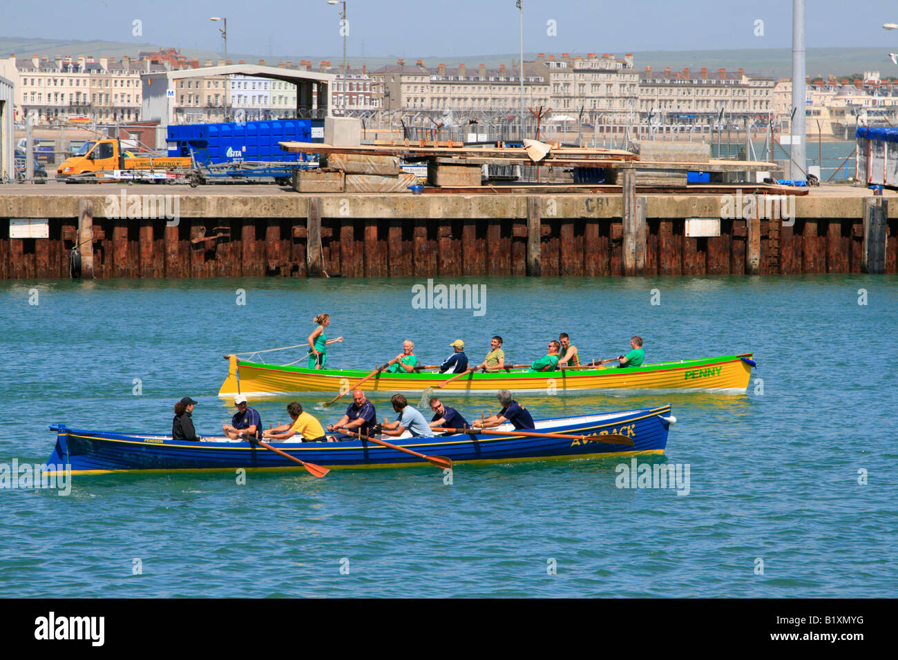weymouth rowing club hosting gig rowing boat racing event summer ...