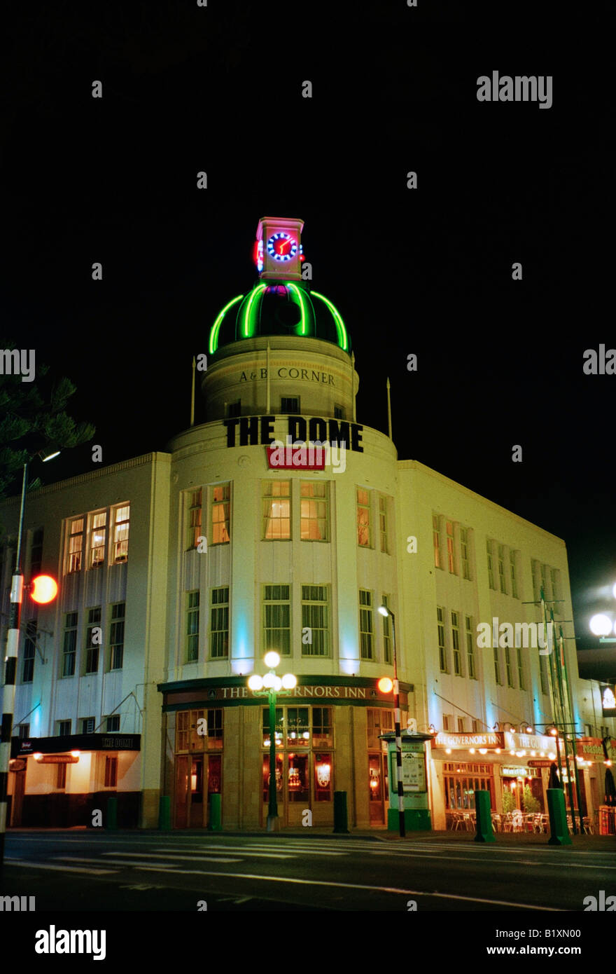 The Dome & clocktower (A&B Corner), Marine Parade, Napier, New Zealand ...