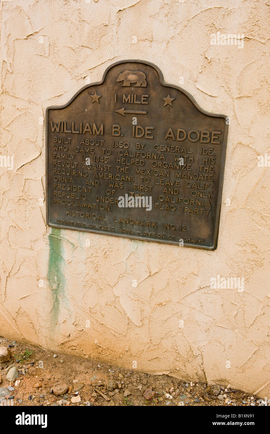 California Historical Marker - Landmark No. 12 - William B. Ide Adobe ...