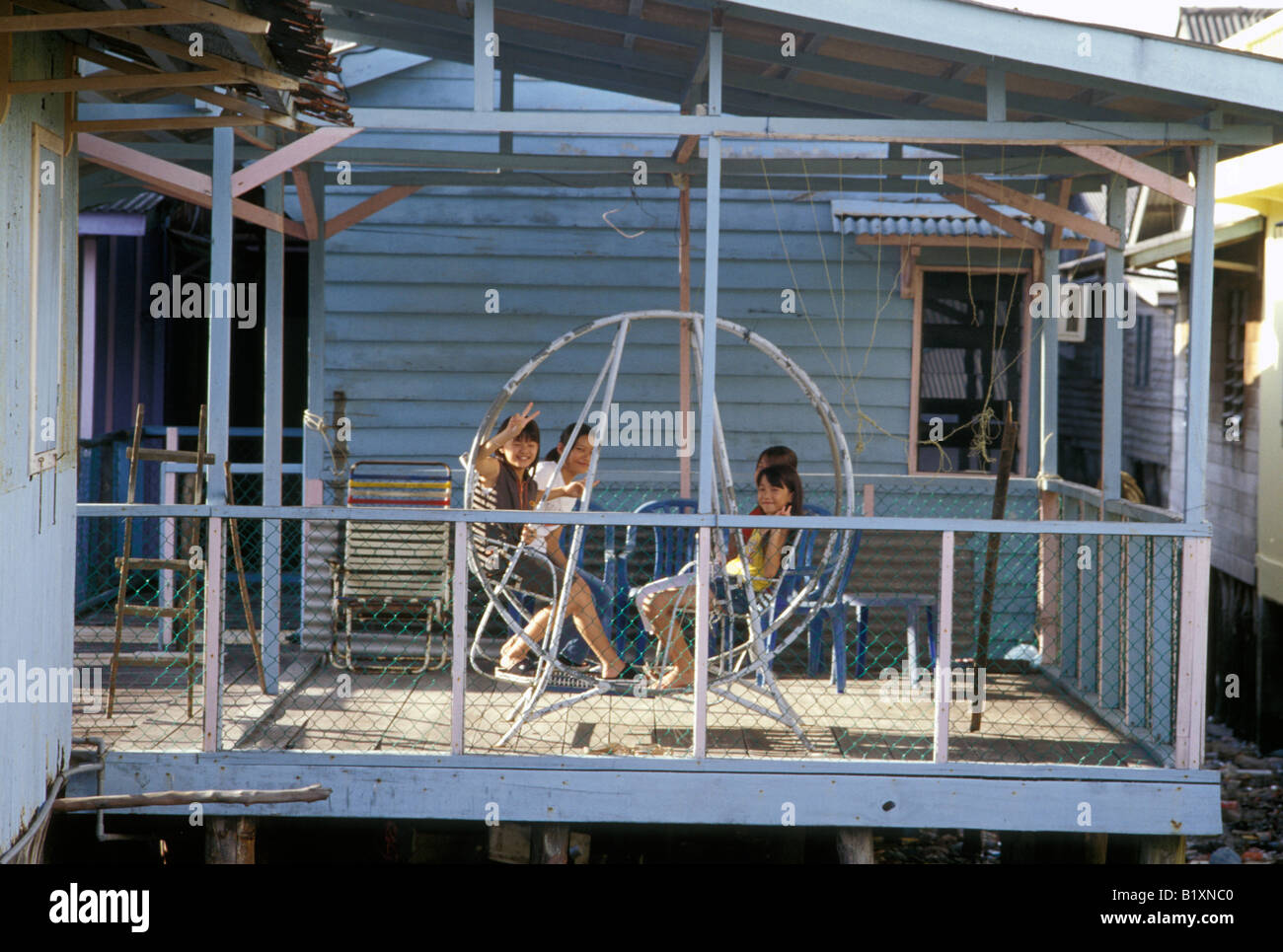 Indonesia Bintan tanjung pinang pier and stilt house scene Stock Photo ...