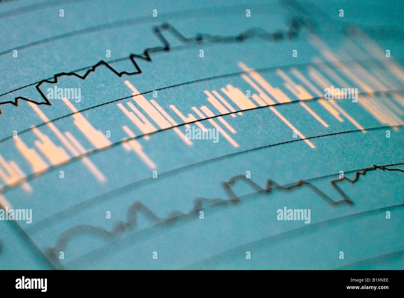 macro photo of a printed business graph (self edited Stock Photo - Alamy