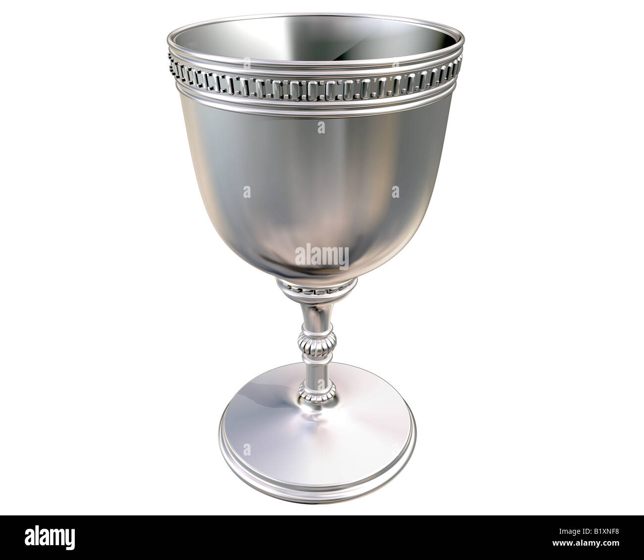 Illustration of a highly polished antique silver goblet Stock Photo - Alamy